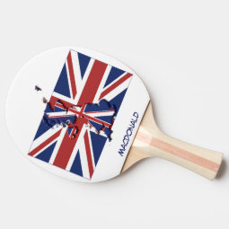 UK UNION JACK FLAG & MAP Personalized Ping Pong Paddle | Zazzle