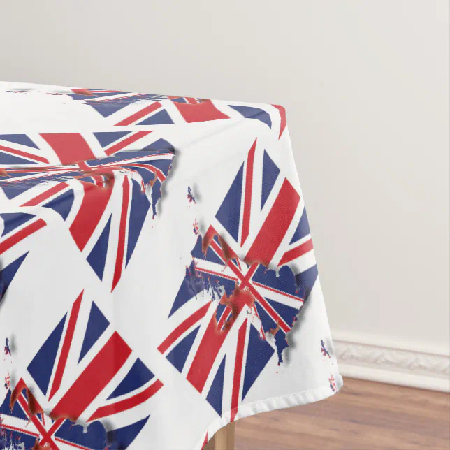 UK UNION JACK FLAG MAP Stylish Patriotic Tablecloth | Zazzle