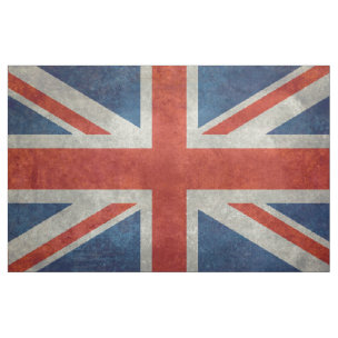 UNION JACK UK FLAG Map Outline Fabric | Zazzle.com