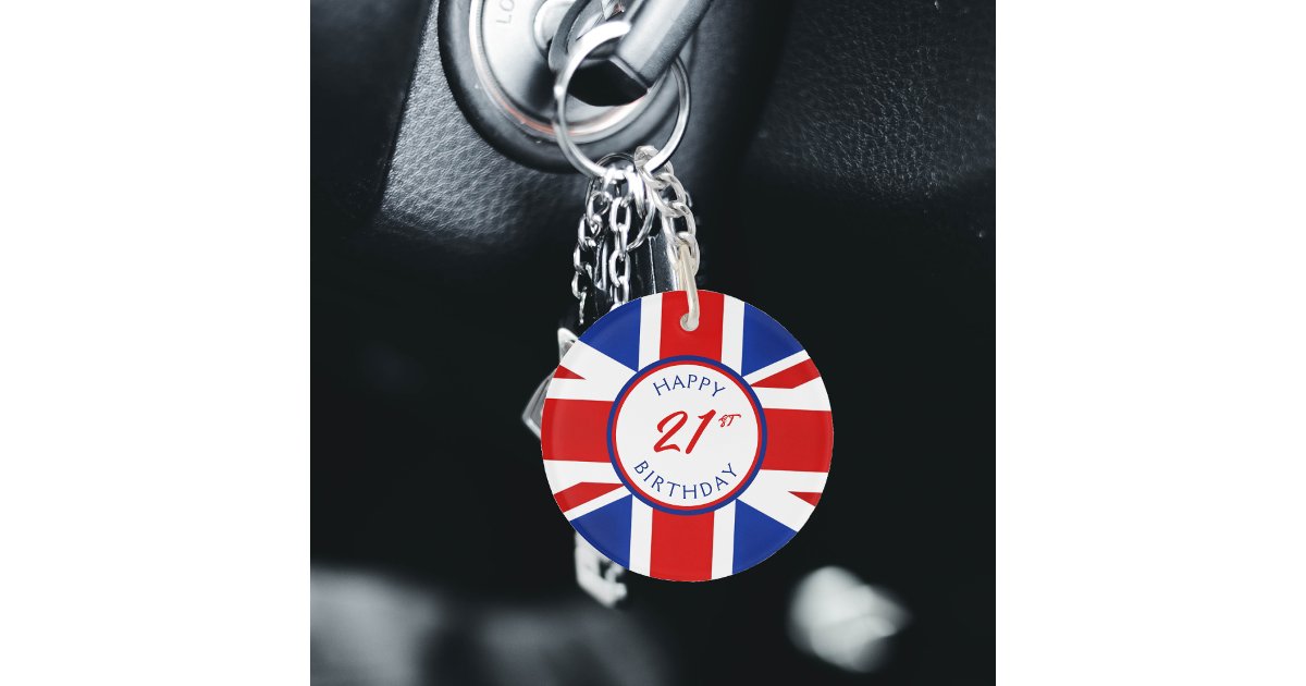 UK United Kingdom British Happy Birthday Keychain | Zazzle