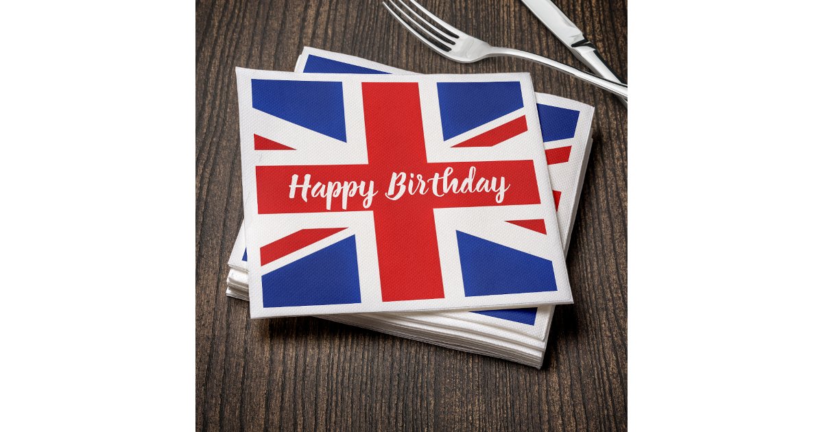 UK United Kingdom British Happy Birthday Napkins | Zazzle