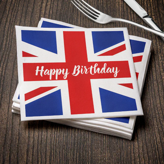 UK United Kingdom British Happy Birthday Napkins | Zazzle