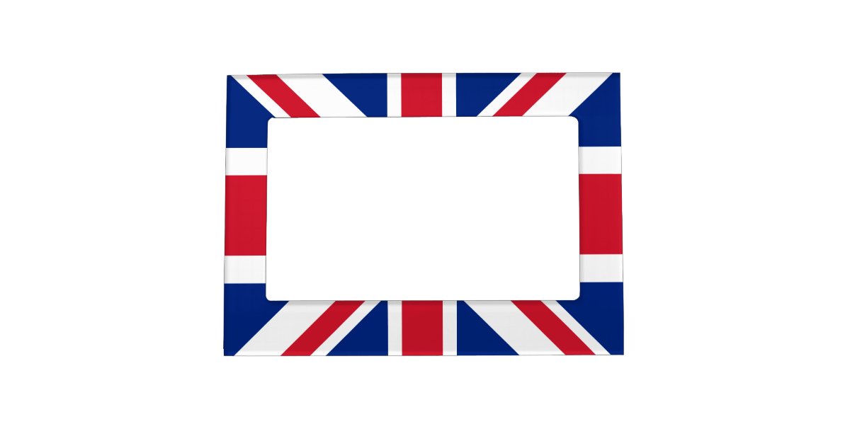 UK United Kingdom Union Jack Flag Magnetic Photo Frame | Zazzle
