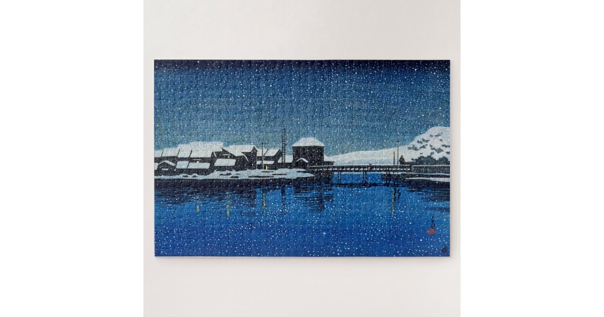 ukiyoe [hasui] C22 Port of Ebisu, Sado Island Jigsaw Puzzle | Zazzle