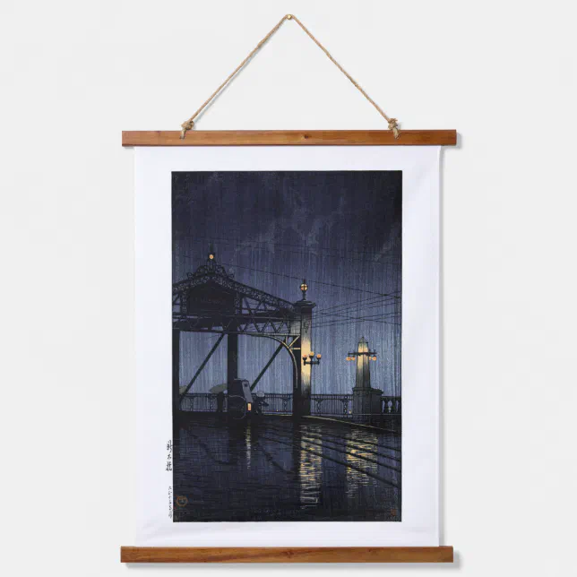 ukiyoe hasui n13 Shin Ohashi Bridge Hanging Tapestry | Zazzle