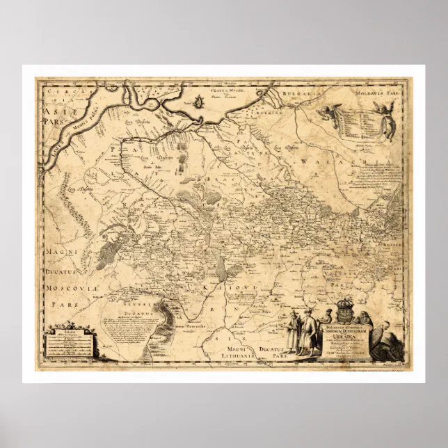 Ukraine Early Map 1648 Poster | Zazzle