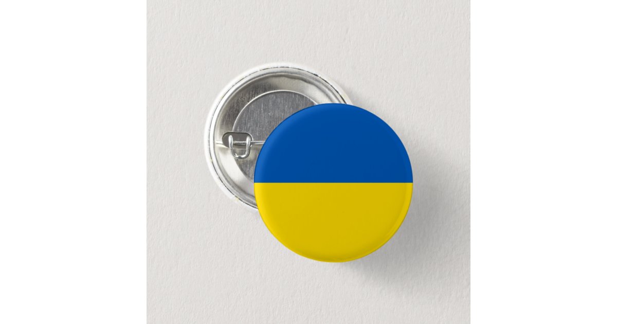 Ukraine flag blue and yellow pin button | Zazzle