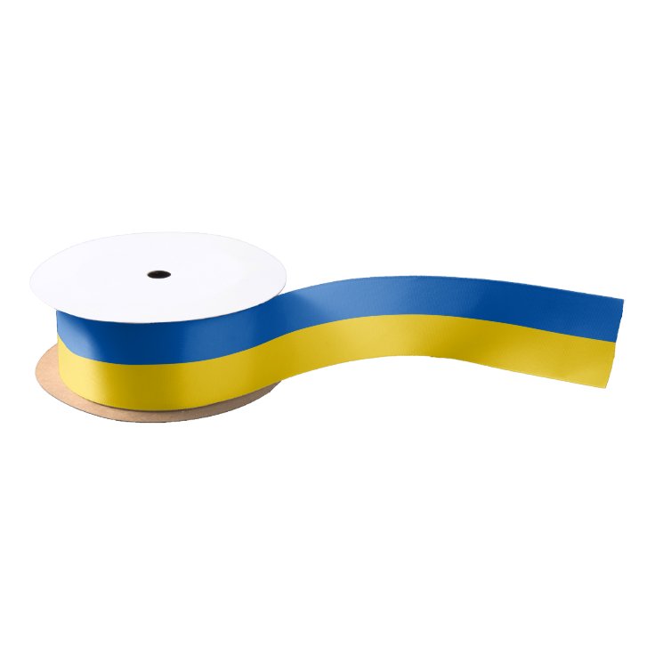 Ukraine Flag Blue Yellow Ukrainian Satin Ribbon | Zazzle