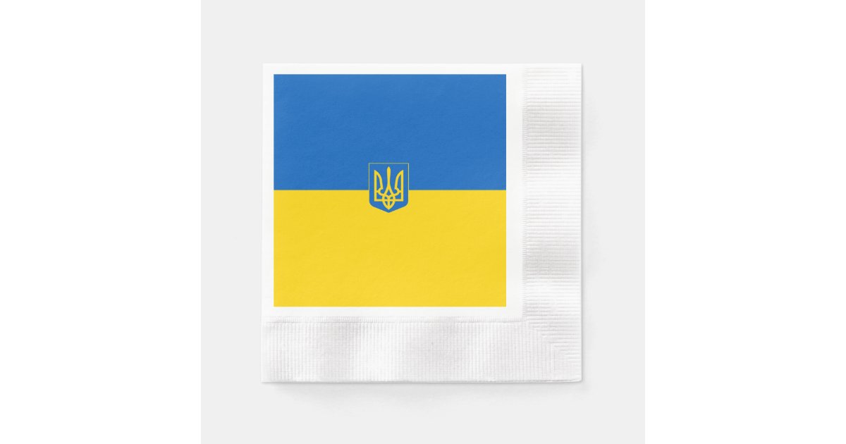 Ukraine flag-coat of arms napkins | Zazzle