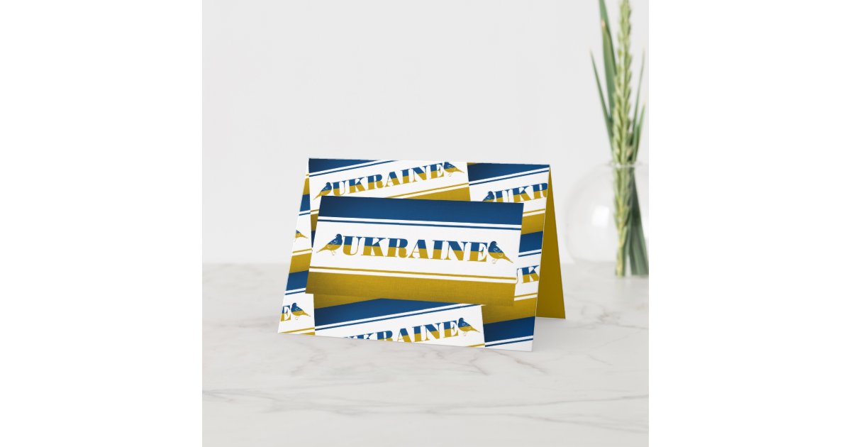 Ukraine Flag, National Nightingale Birds Card | Zazzle