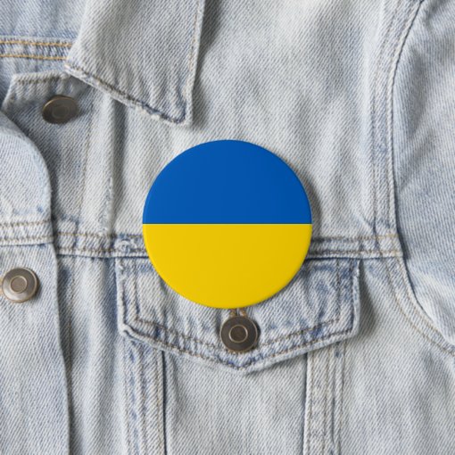 Ukraine Flag Support Blue Yellow Gold Ukrainian Button | Zazzle