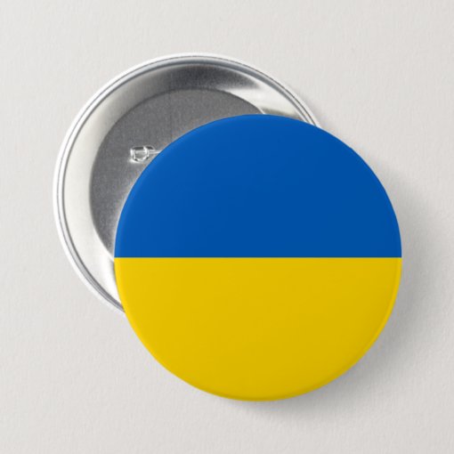 Ukraine Flag Support Blue Yellow Gold Ukrainian Button | Zazzle