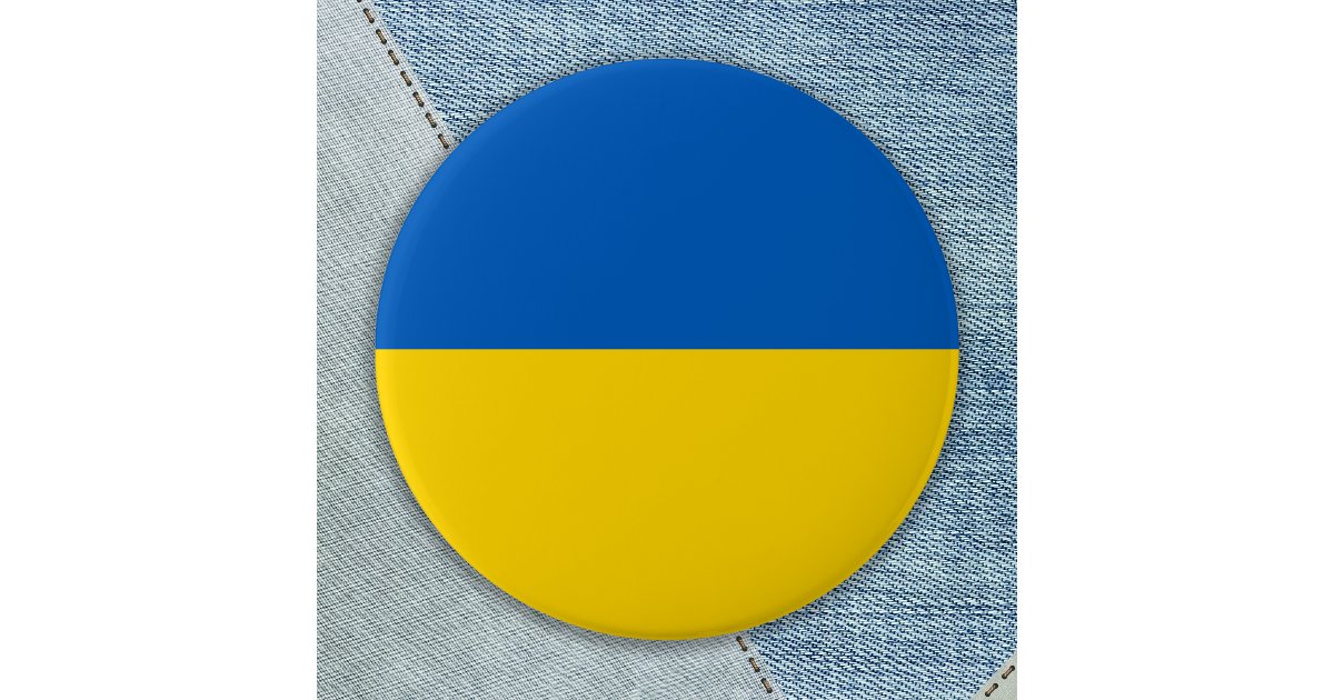 Ukraine Flag Support Blue Yellow Gold Ukrainian Button | Zazzle