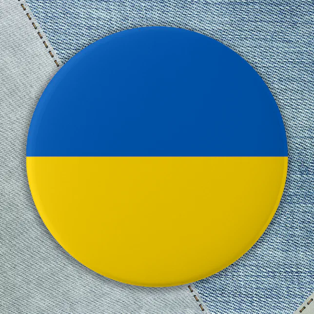 Ukraine Flag Support Blue Yellow Gold Ukrainian Button | Zazzle
