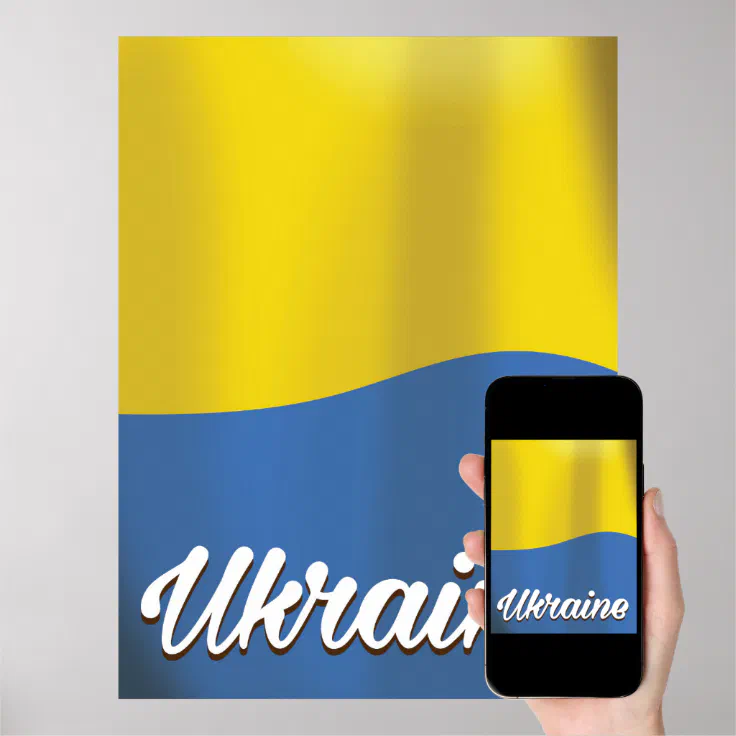 Ukraine flag vintage travel poster | Zazzle