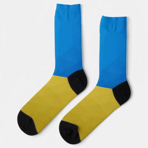 Ukraine flag yellow blue geometric pattern mesh socks | Zazzle