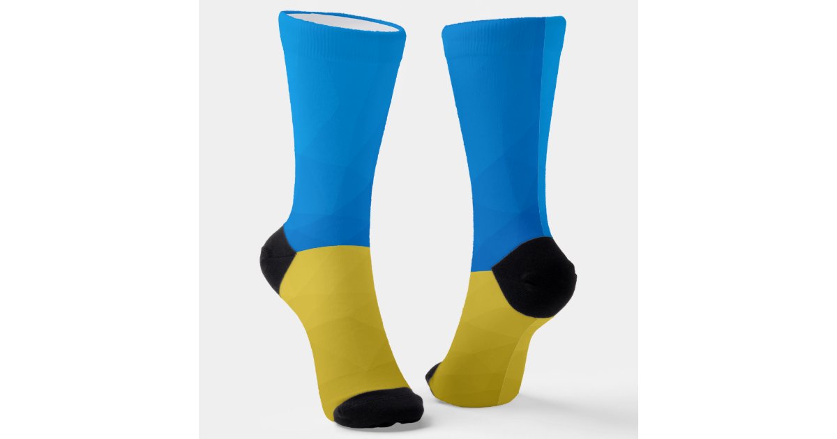 Ukraine flag yellow blue geometric pattern mesh socks | Zazzle