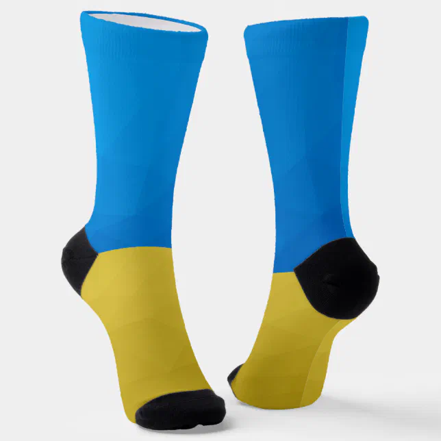 Ukraine flag yellow blue geometric pattern mesh socks | Zazzle