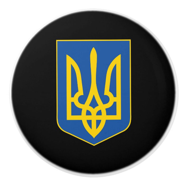 Ukraine national emblem country symbol flag ceramic knob | Zazzle.com