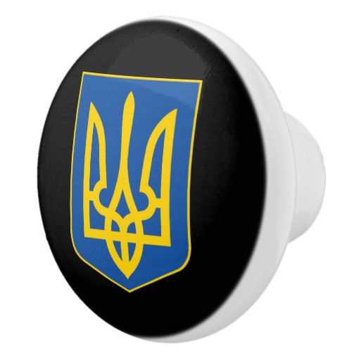 Ukraine national emblem country symbol flag ceramic knob | Zazzle