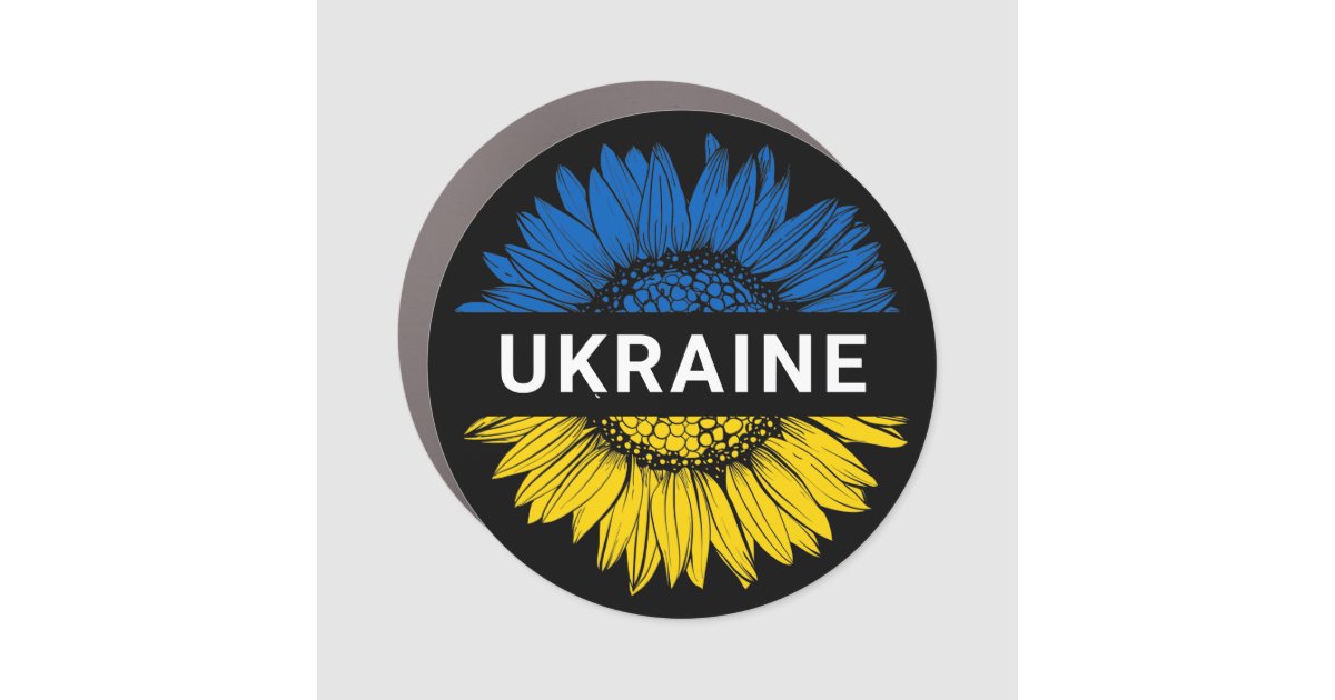 Ukraine Sunflower Support Solidarity Ukrainian Car Magnet | Zazzle