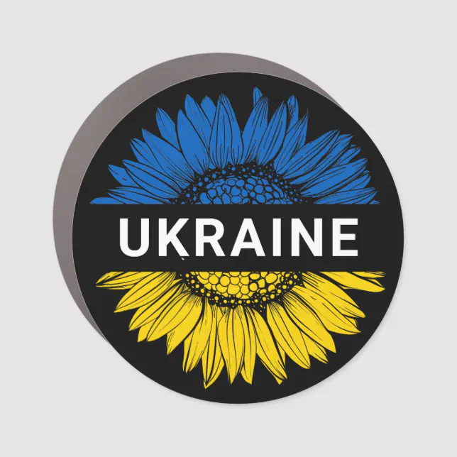 Ukraine Sunflower Support Solidarity Ukrainian Car Magnet | Zazzle