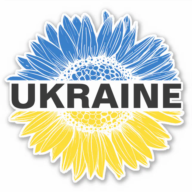 Ukraine Sunflower Support Solidarity Ukrainian Sticker | Zazzle