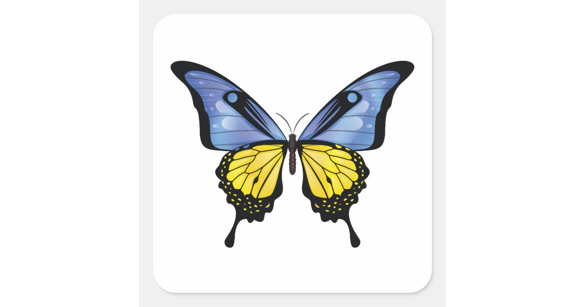 Ukraine Swallowtail Butterfly Flag Sticker | Zazzle