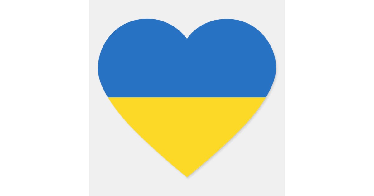 Ukraine – Ukrainian Flag Heart Sticker | Zazzle