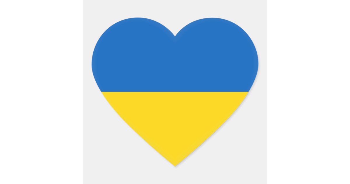 Ukraine Ukrainian Flag Heart Sticker Zazzle