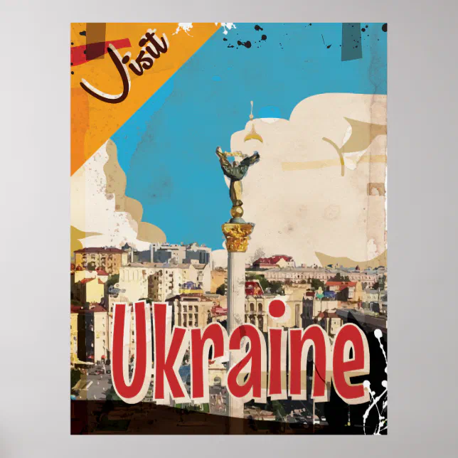 Ukraine Vintage Travel Poster | Zazzle