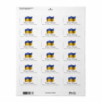 Ukraine Waving Flag Label | Zazzle