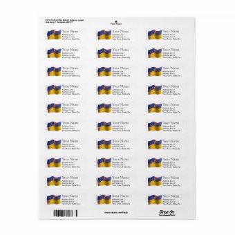 Ukrainian-American Waving Flag Label | Zazzle