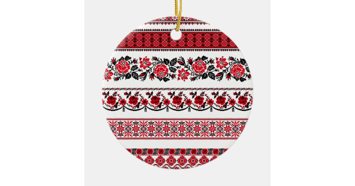 UKrainian ethnic pattern Ceramic Ornament | Zazzle