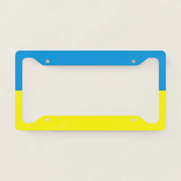 Ukrainian Flag Blue and Yellow License Plate Frame | Zazzle