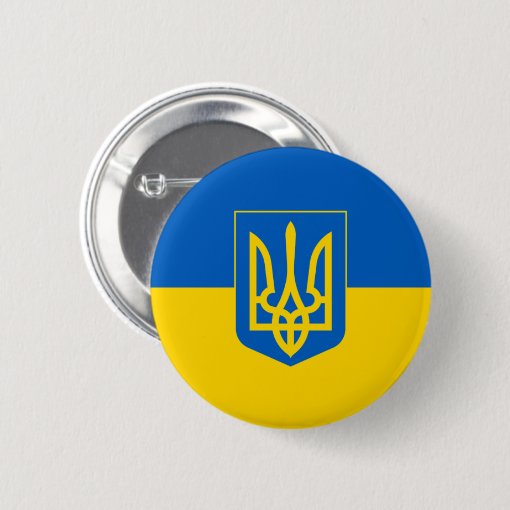 Ukrainian flag button | Zazzle