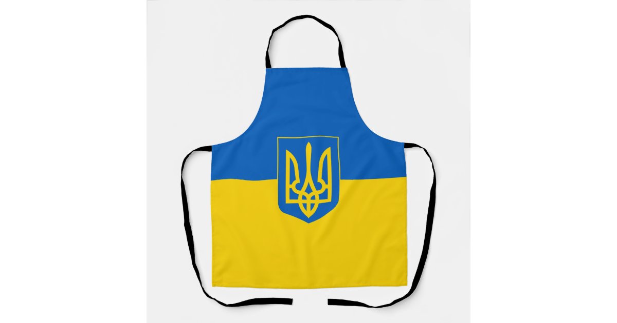 Ukrainian flag with the coat of arms apron | Zazzle
