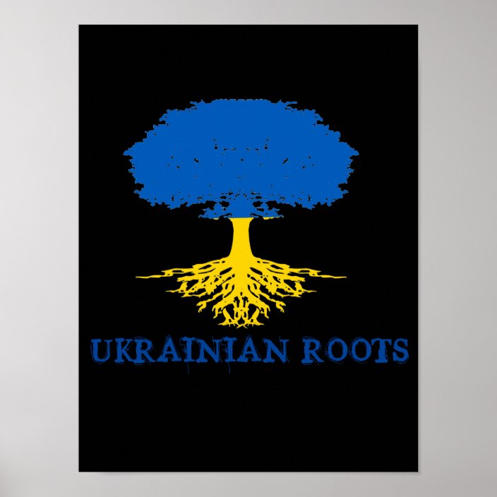 Ukrainian Roots Tree Silhouette Poster | Zazzle.com