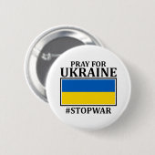 Ukrainian Russian War pray for Ukraine Flag Button | Zazzle