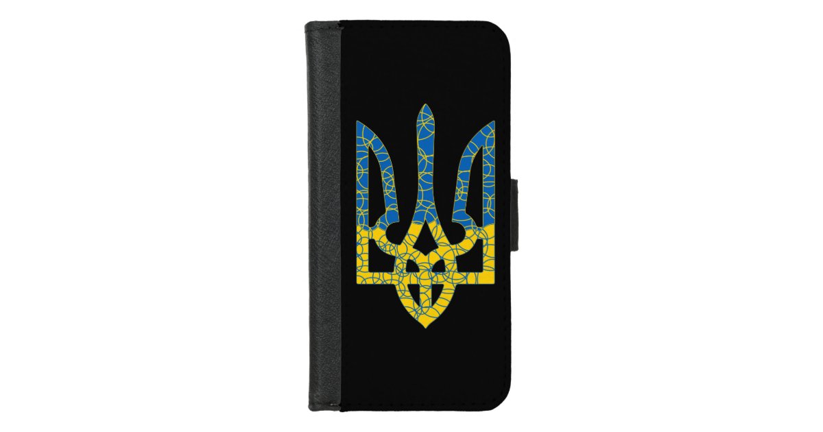 Ukrainian trident textured flag of Ukraine colors iPhone Wallet Case ...