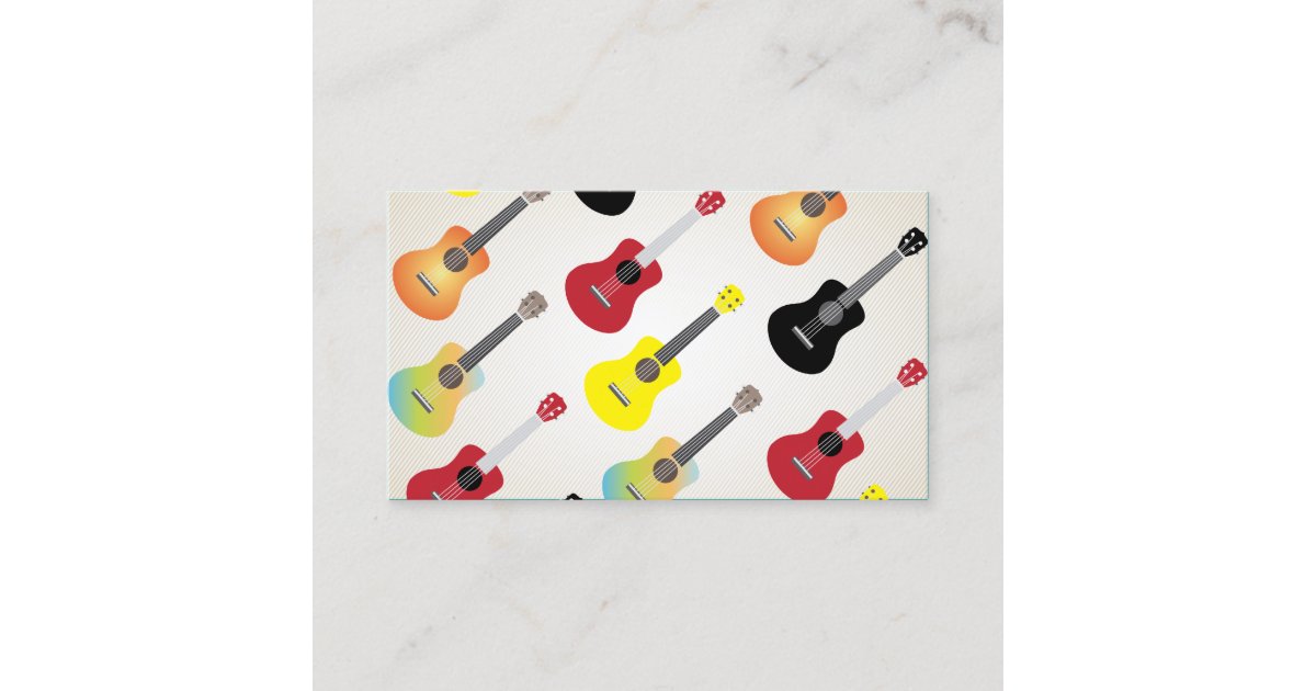 Ukulele Colorful Patterns Uke Artist Business Card | Zazzle