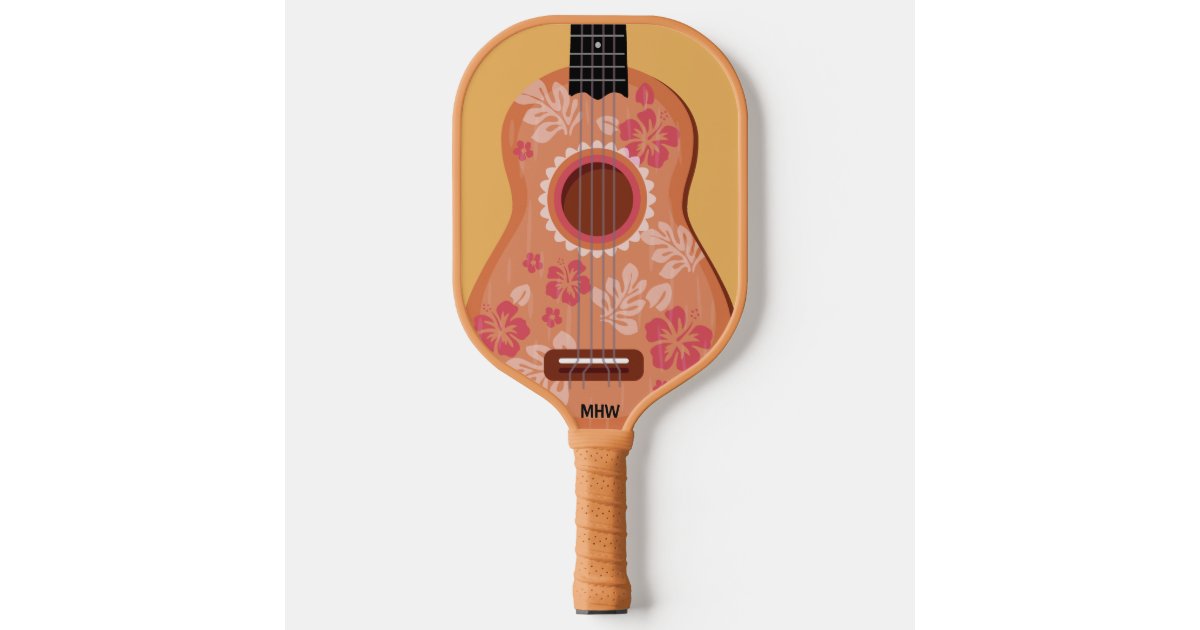 Ukulele custom monogram pickleball paddle | Zazzle