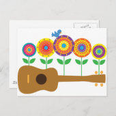 Ukulele Flowers Postcard | Zazzle