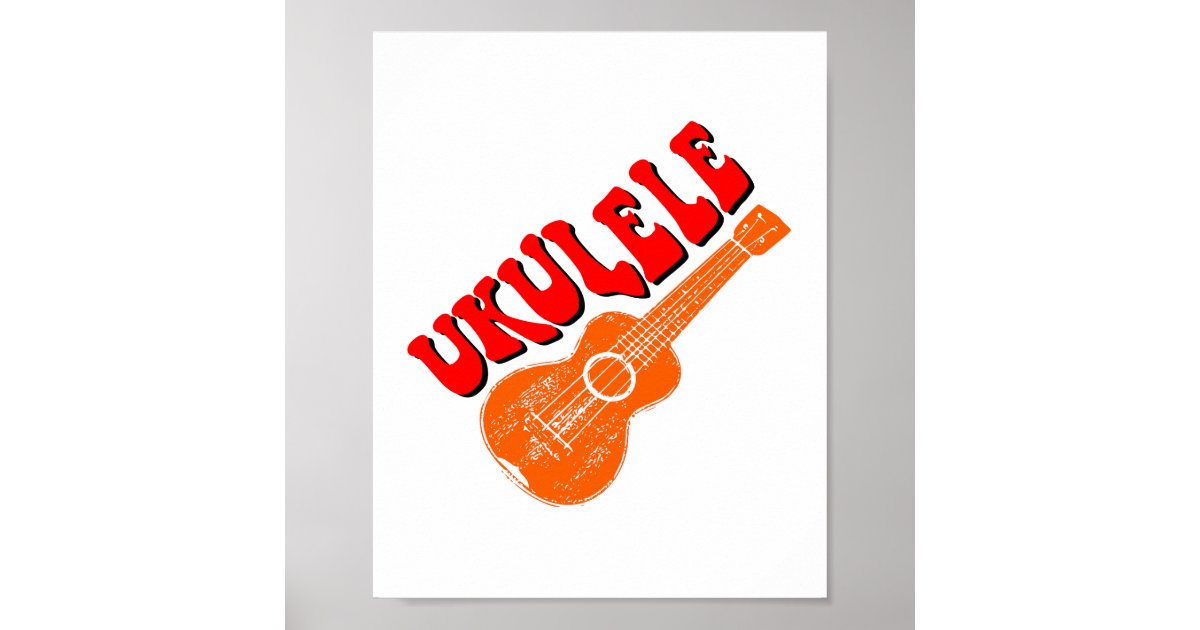 Ukulele Groovy Text Art Poster | Zazzle