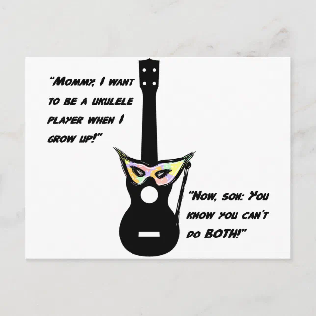 Ukulele Grown Up Humor Postcard | Zazzle