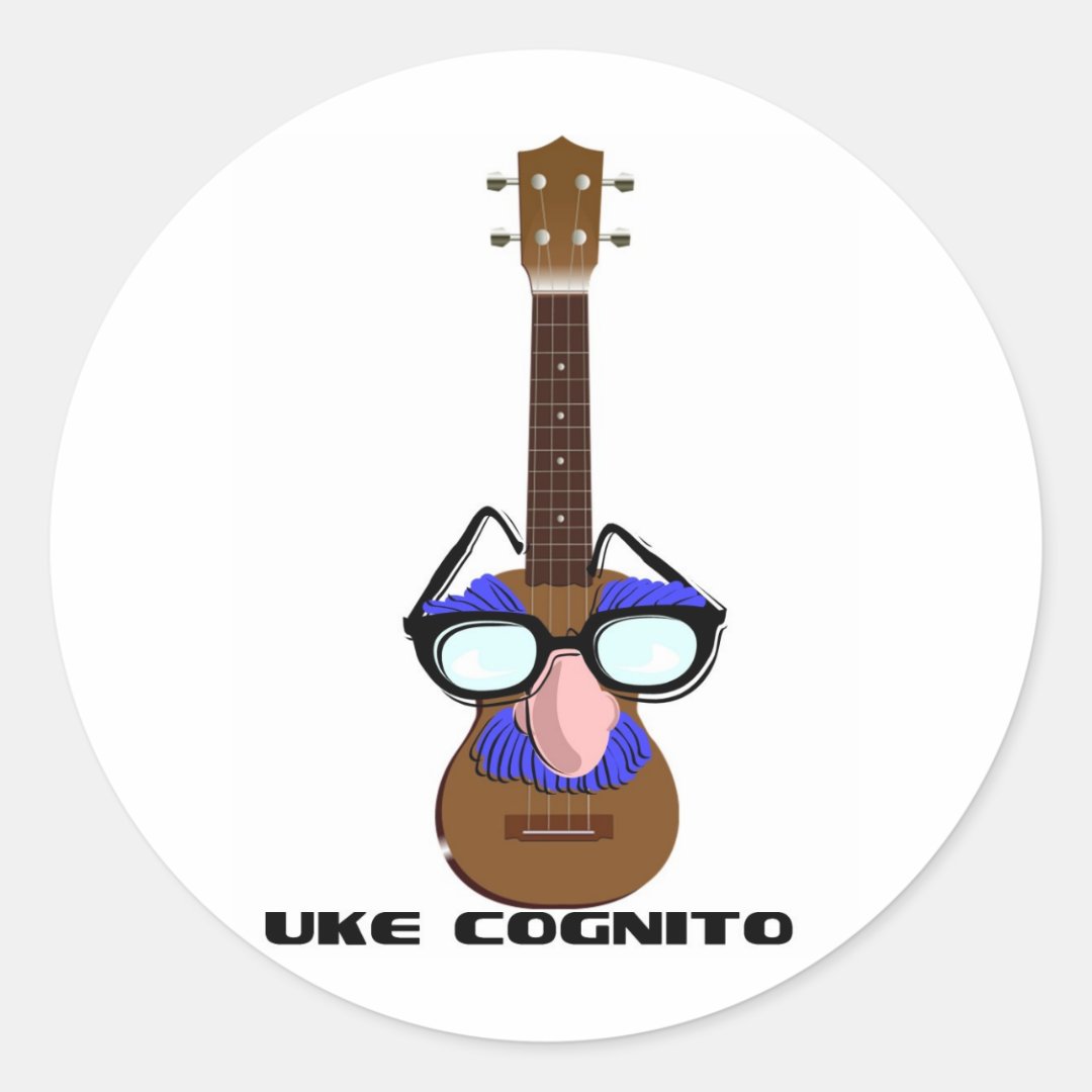 Ukulele Incognito Classic Round Sticker | Zazzle