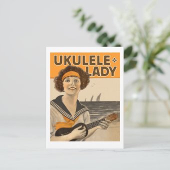 Ukulele Lady #2 Postcard | Zazzle