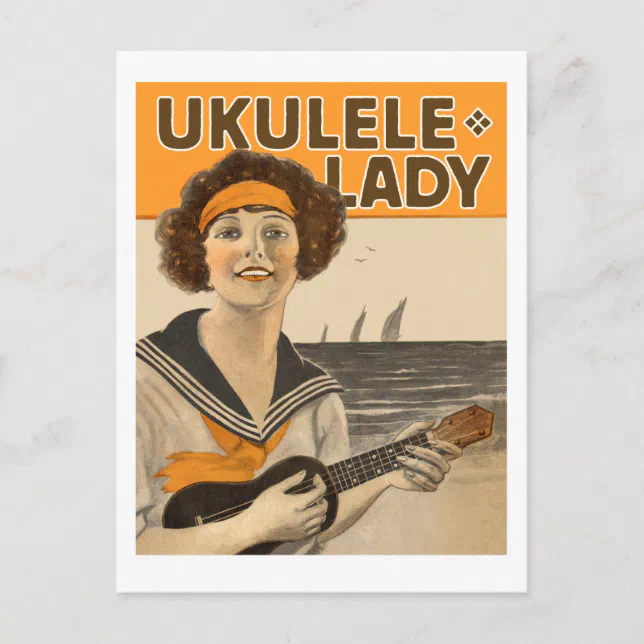 Ukulele Lady #2 Postcard | Zazzle