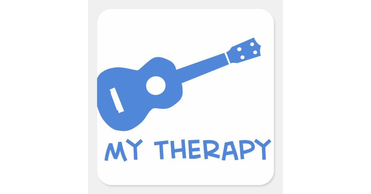 Ukulele my therapy square sticker | Zazzle