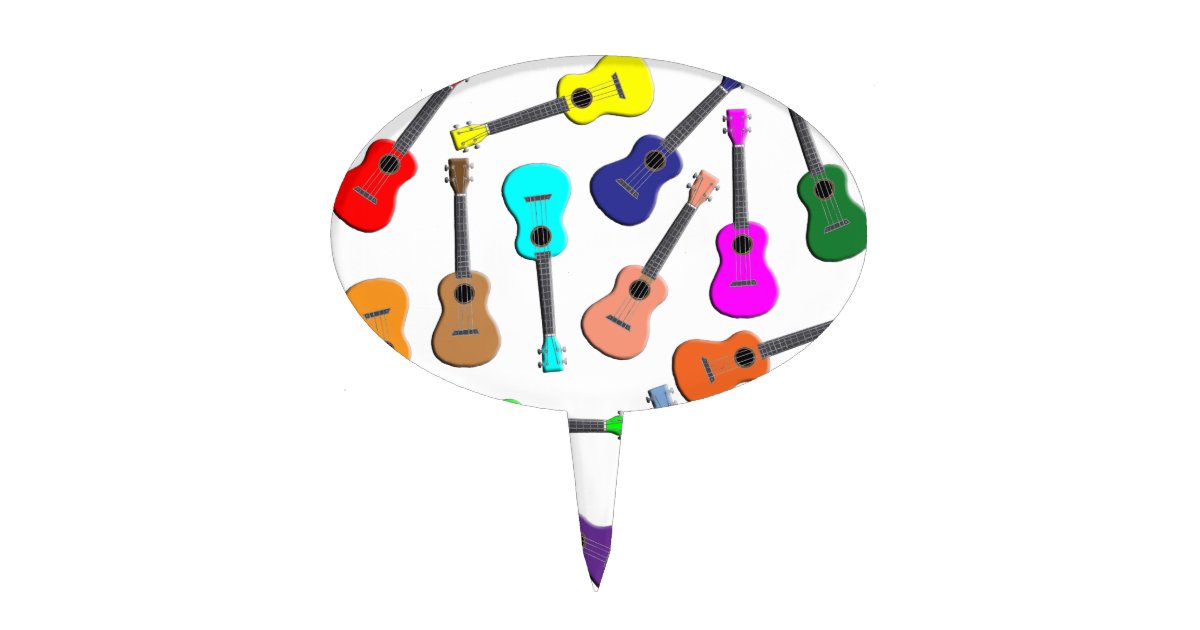 Ukulele Rainbow Cake Topper | Zazzle